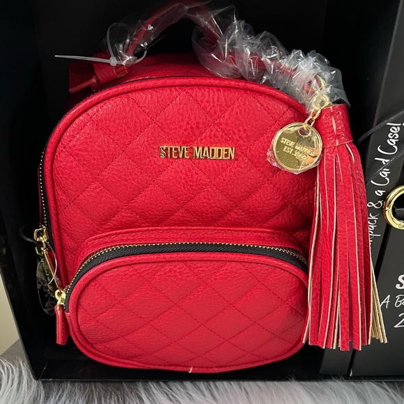 Steve Madden | Bags | Steve Madden Quilted Mini Backpack Card Case Set ...